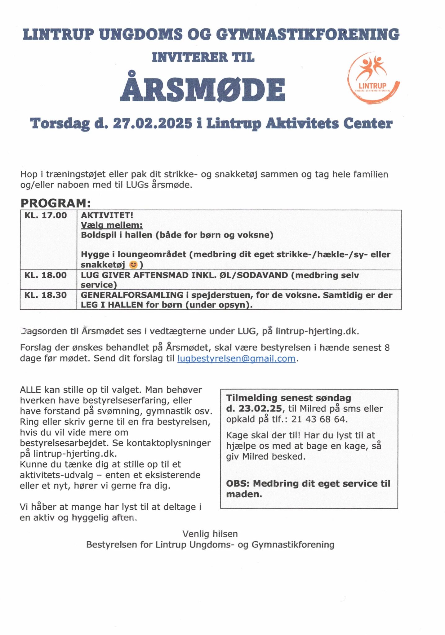 LUG ÅRSMØDE – Lintrup Hjerting